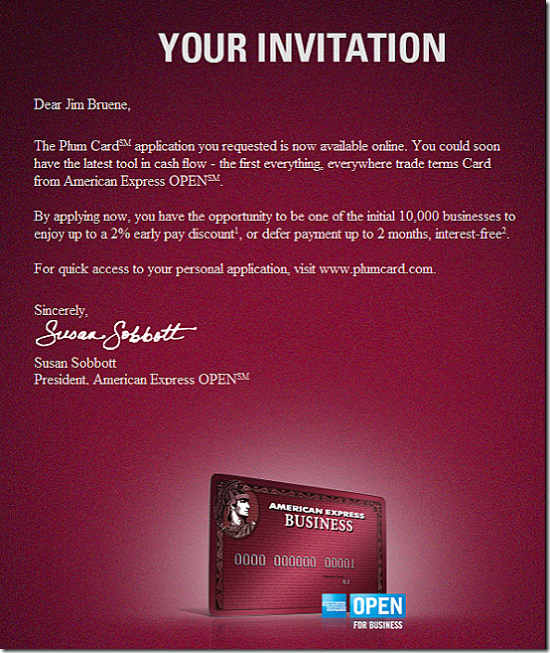 American Express Plum Card Update - Finovate